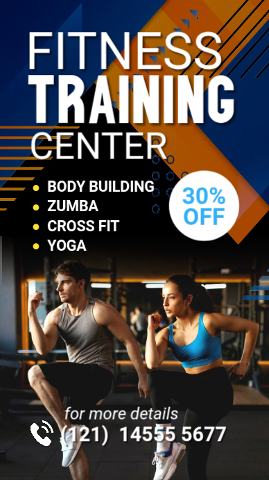Fitness Gym training center banner ad Template | PosterMyWall