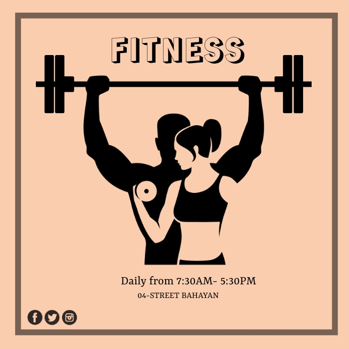 FITNESS INSTA TEMPLATE.E | PosterMyWall