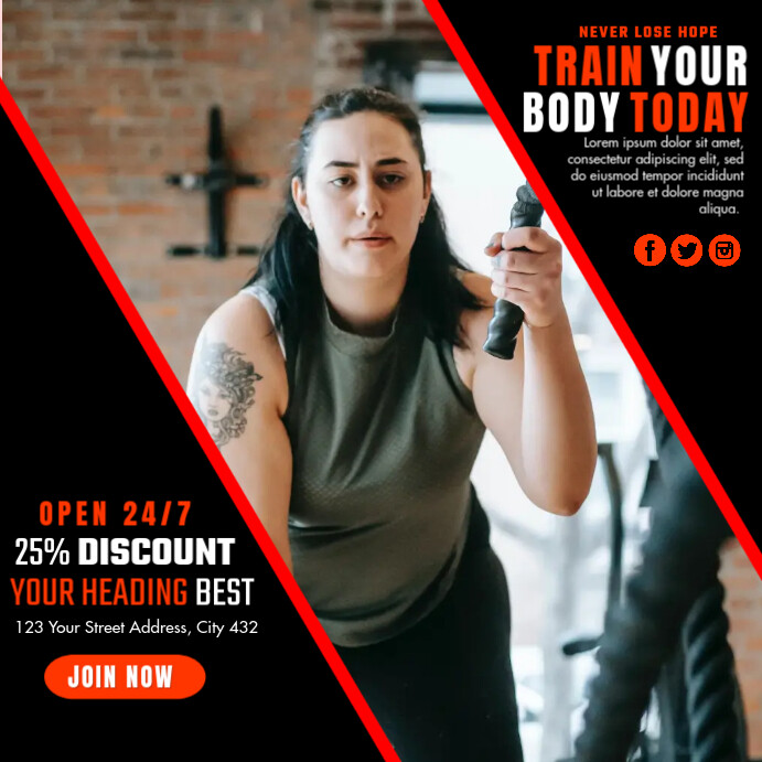 Plantilla de FITNESS INSTA.KC | PosterMyWall