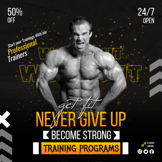 Fitness Instagram Template | PosterMyWall