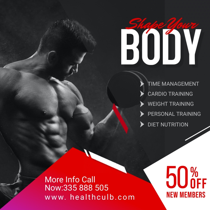 Fitness Instagram template | PosterMyWall