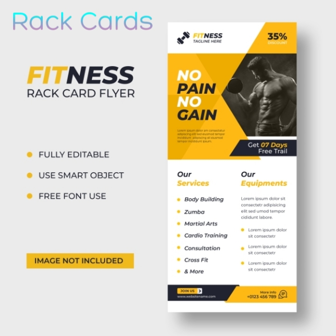 Fitness Rack Card Template | PosterMyWall