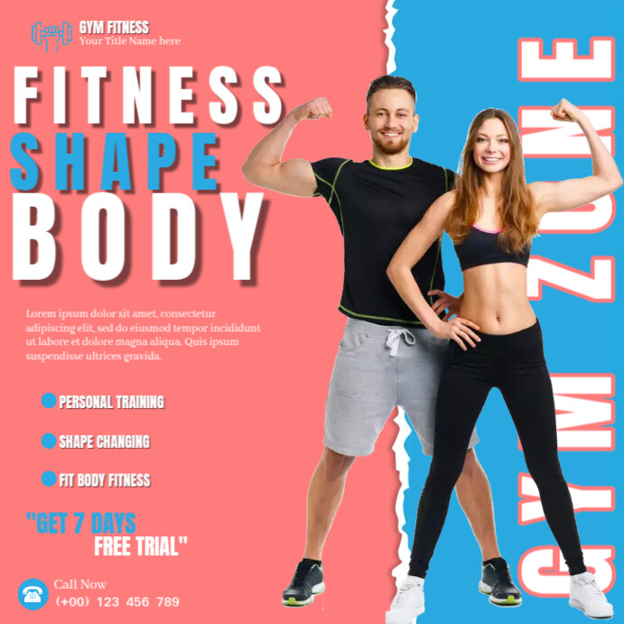 Fitness Shape Body Template | PosterMyWall