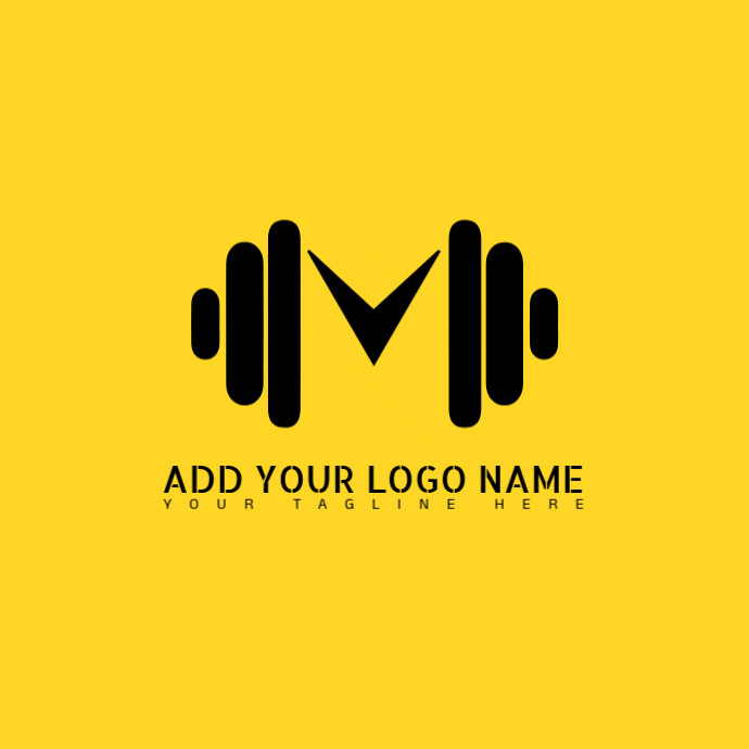 Fitness/store/gym/sport/business/black/yellow/equipment/band/music Logo ...