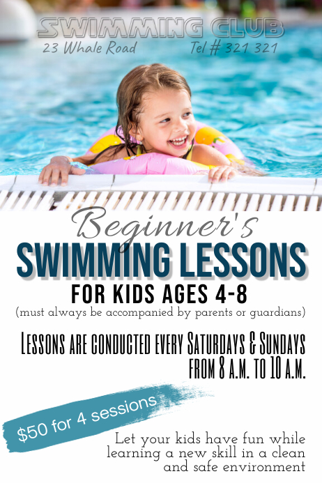 swimming lessons template | PosterMyWall