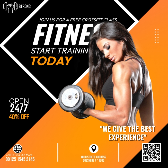 Fitness Training Today Ads Template | PosterMyWall