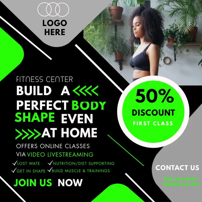 fitness video template | PosterMyWall