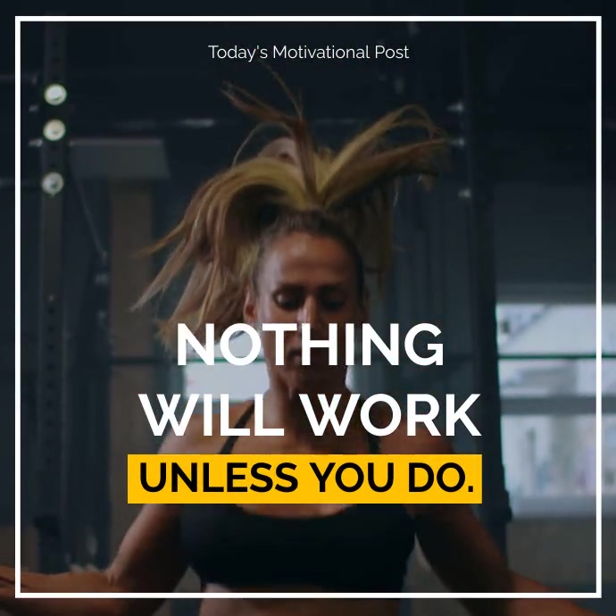 Fitness Women Motivational Video Quote (1) Template | PosterMyWall