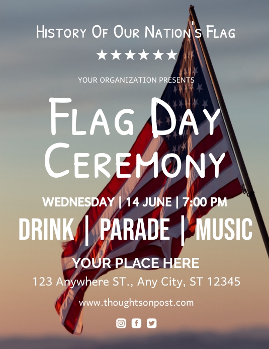 Copy of Flag day ceremony flyer template. | PosterMyWall