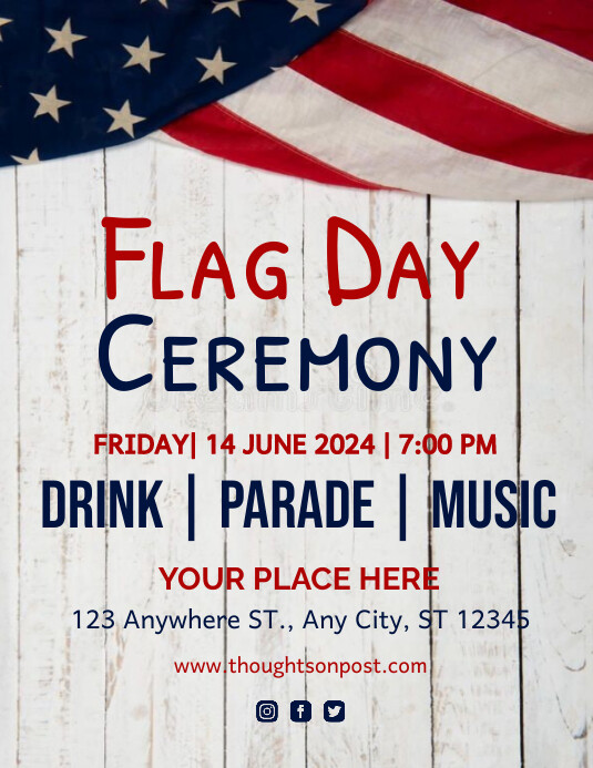 Copy of Flag Day Parade Ceremony Flyer. | PosterMyWall