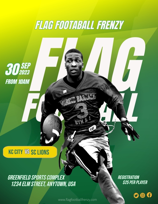 FLAG FOOTBALL (1) Template | PosterMyWall