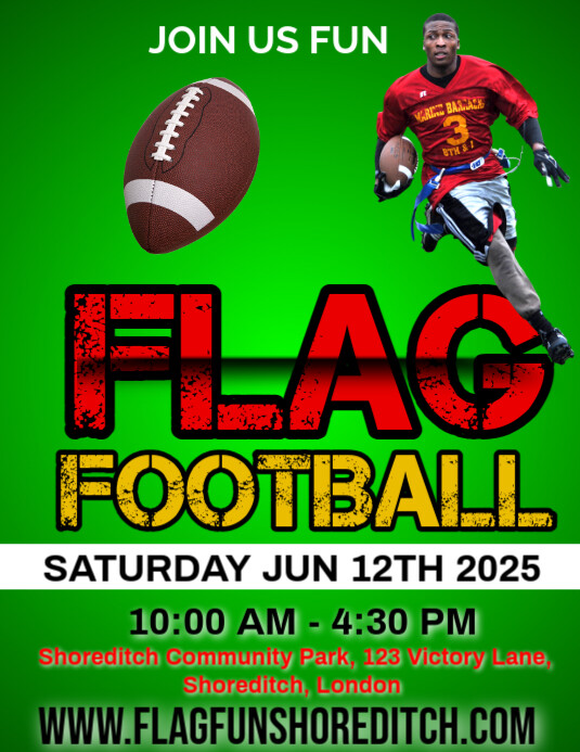Copy of Flag Football Flyer Templates Flyer (us Letter) | PosterMyWall
