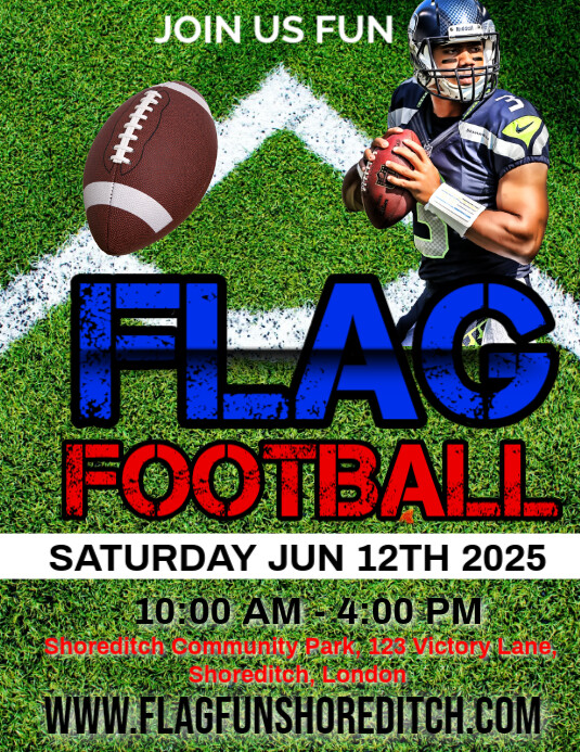 Copy of Flag Football Flyer Templates Flyer (us Letter) | PosterMyWall