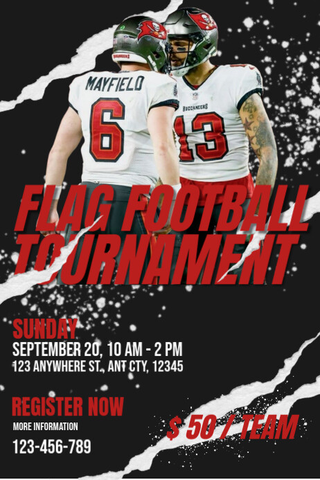 Flag Football Poster Poster Template | PosterMyWall