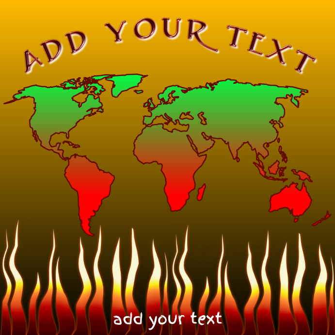 flames on planet earth, template | PosterMyWall