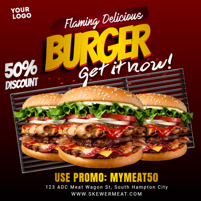 Copy of Flaming Bureg Burger Sale | PosterMyWall