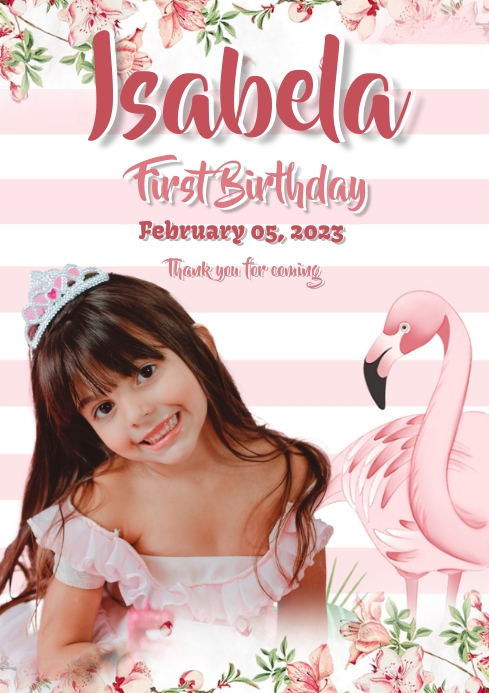 Flamingo Birthday Theme Template | PosterMyWall