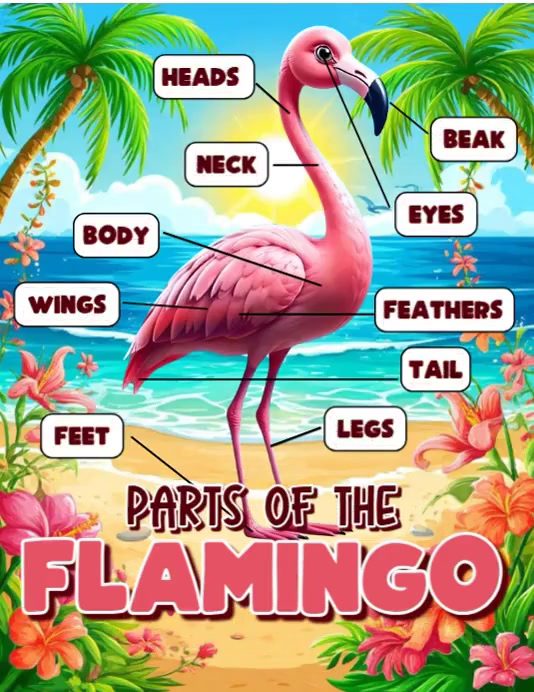 Flamingo Body Parts Templat | PosterMyWall