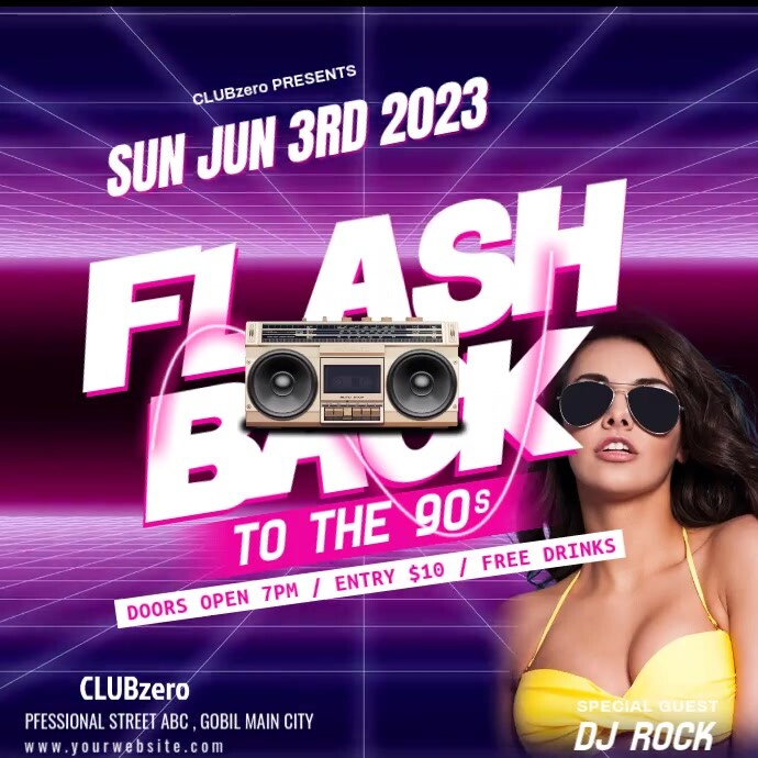 Plantilla de flash back club party | PosterMyWall