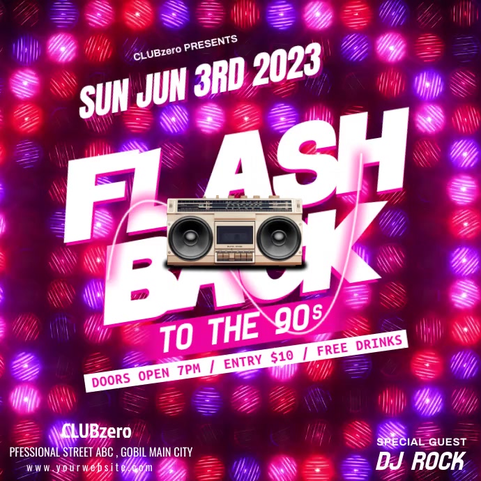 Copy of flash back party | PosterMyWall