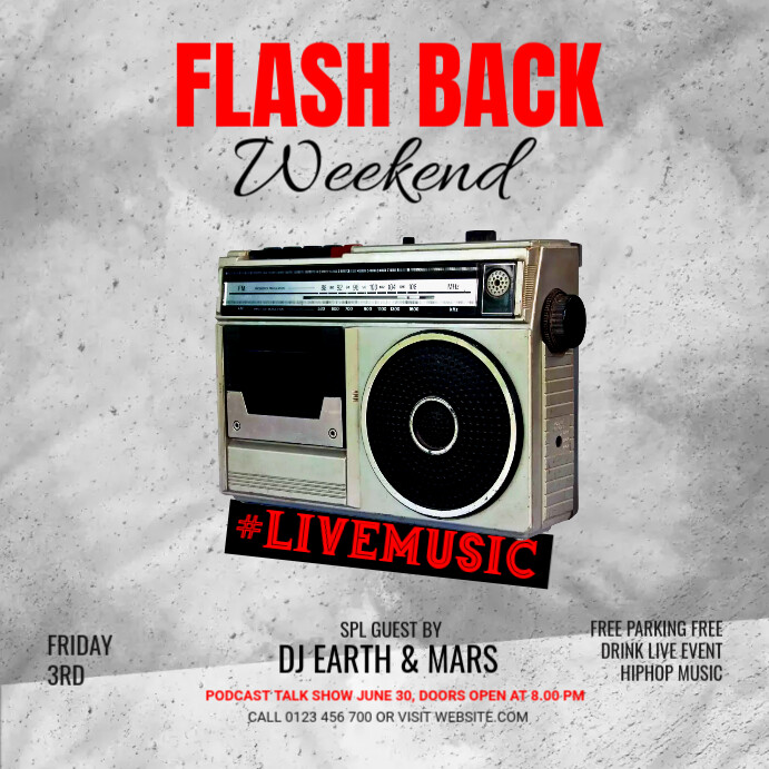 Flash Back Weekend Template | PosterMyWall