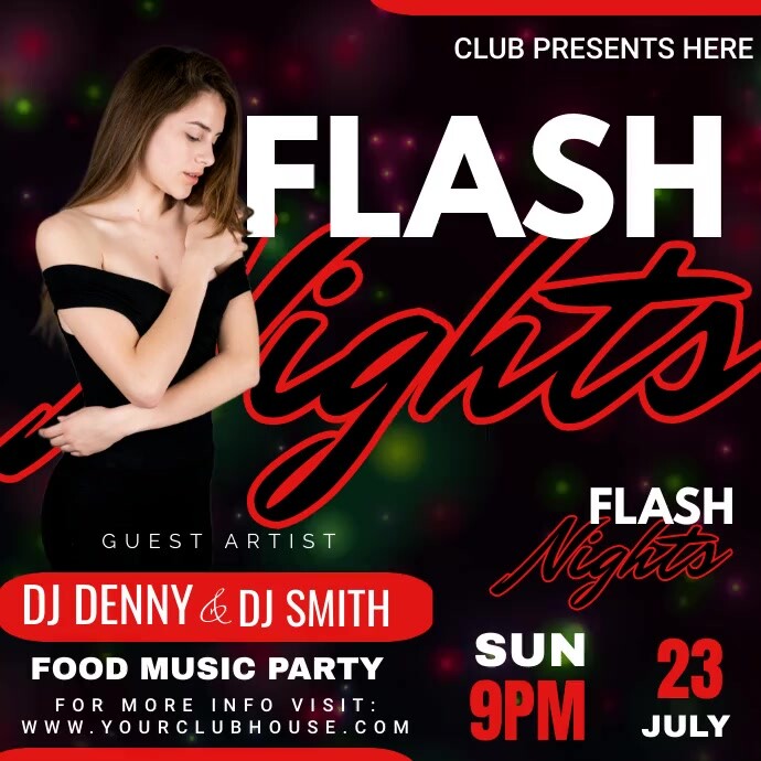 flash night/dj party/event night/party Template | PosterMyWall