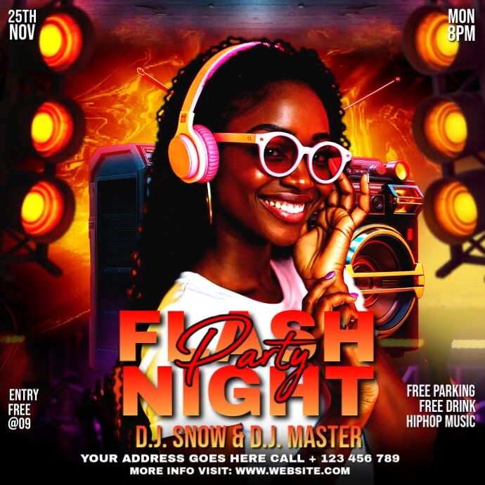Flash Night Party Flyer Template | PosterMyWall