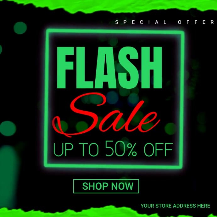 flash sale ad social media template | PosterMyWall