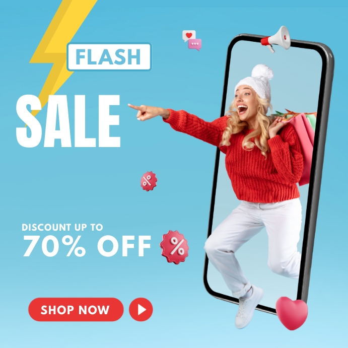 Plantilla de flash sale retail template | PosterMyWall