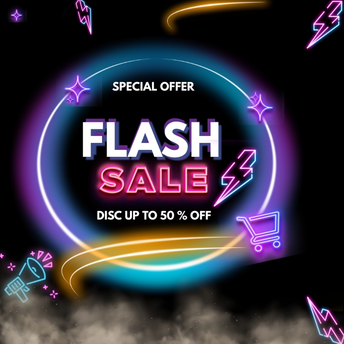 Flash sale retro Template | PosterMyWall