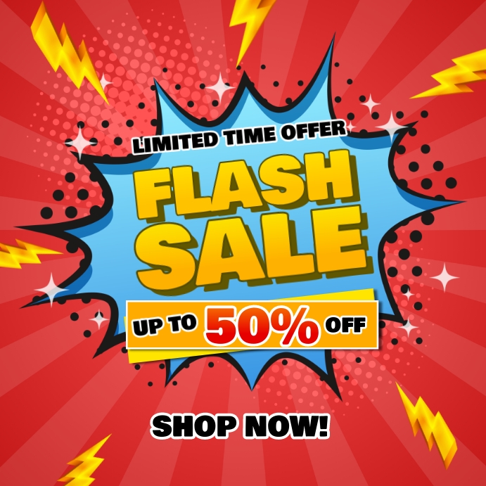 Flash Sale Social Media Ad Template | PosterMyWall
