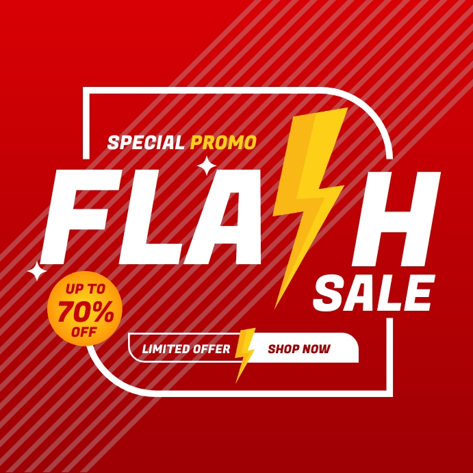 Red Flash Sale Instagram Post Template | PosterMyWall