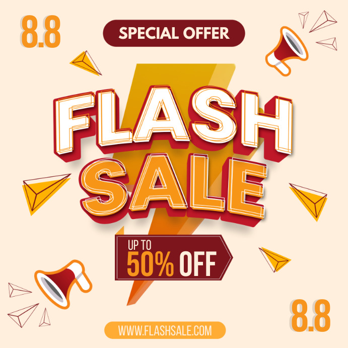Flash Sale up to 50% Off Template | PosterMyWall