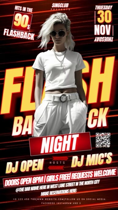 Copy of Flashback Club Party Event Ad Design Template | PosterMyWall
