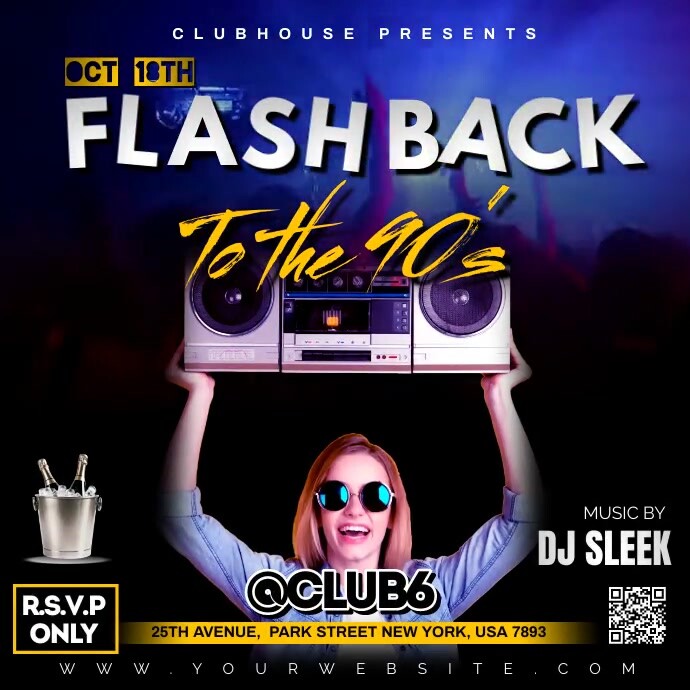 FLASHBACK TO THE 90's PARTY FLYER TEMPLATE | PosterMyWall