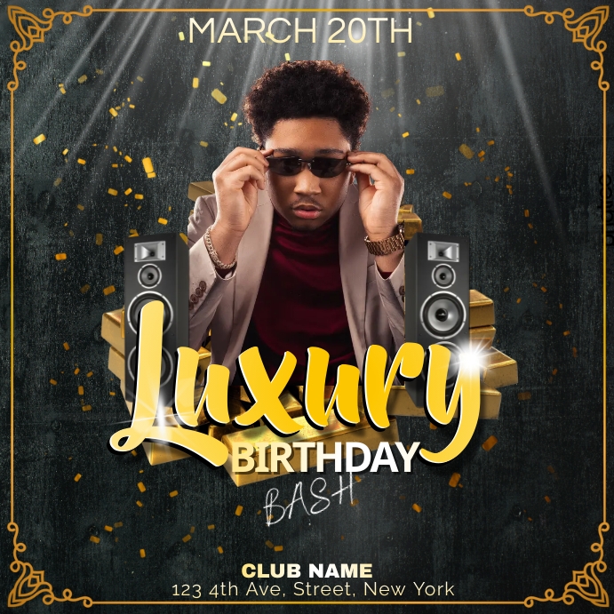 Flashy Birthday Flyer Template | PosterMyWall