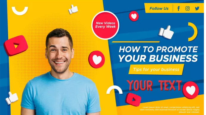 flat abstract business YouTube thumbnail temp Template | PosterMyWall