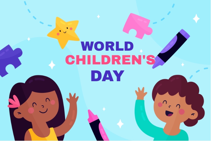 Flat children's day background Template | PosterMyWall