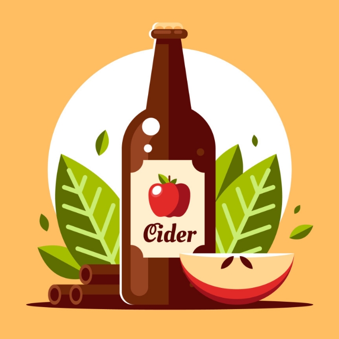 Flat design cider illustration Template | PosterMyWall