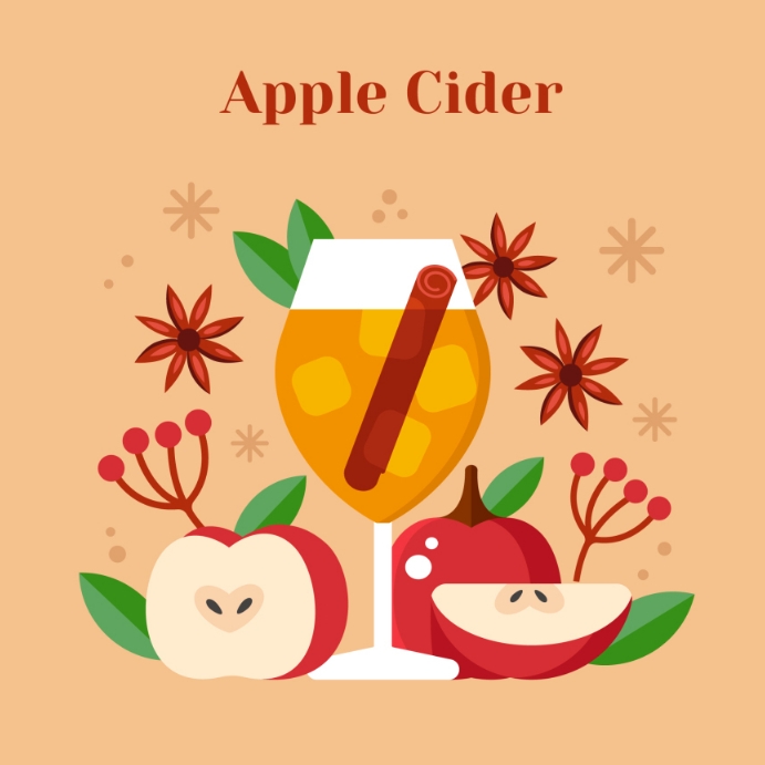 Flat design cider illustration Template | PosterMyWall