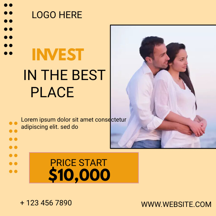 Flat design real estate and building square f Template | PosterMyWall