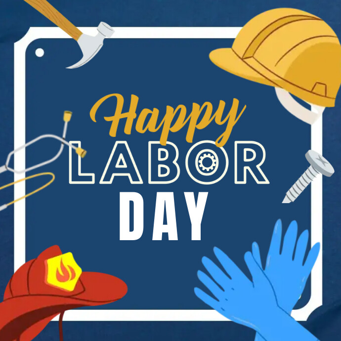 Modèle Flat Illustrated Happy Labor Day IG Post | PosterMyWall