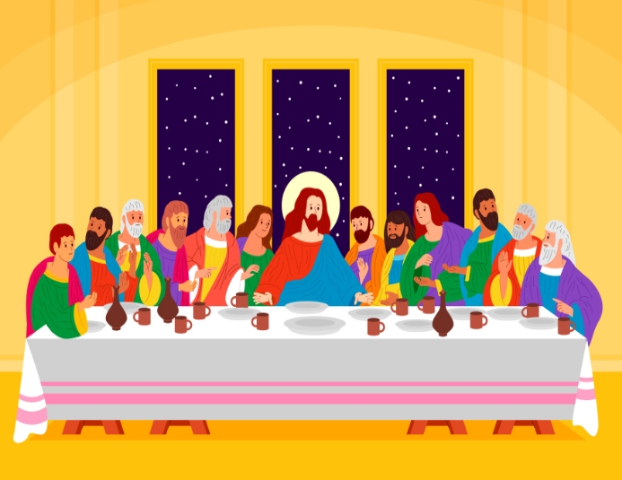Plantilla de Flat last supper Maundy Thursday illustration | PosterMyWall