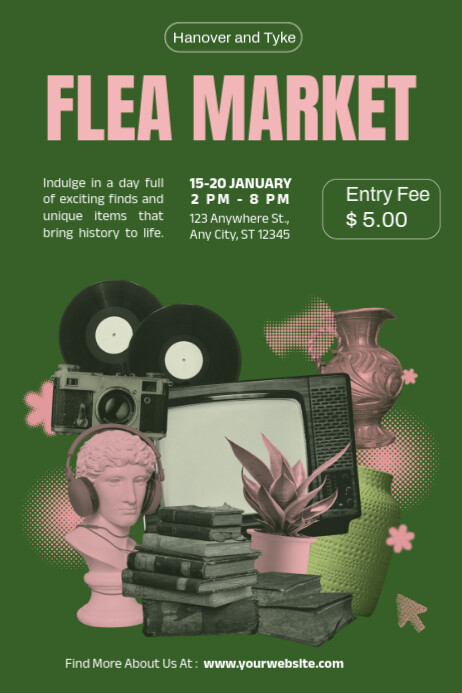 Flea Market Ad Poster Design Template | PosterMyWall