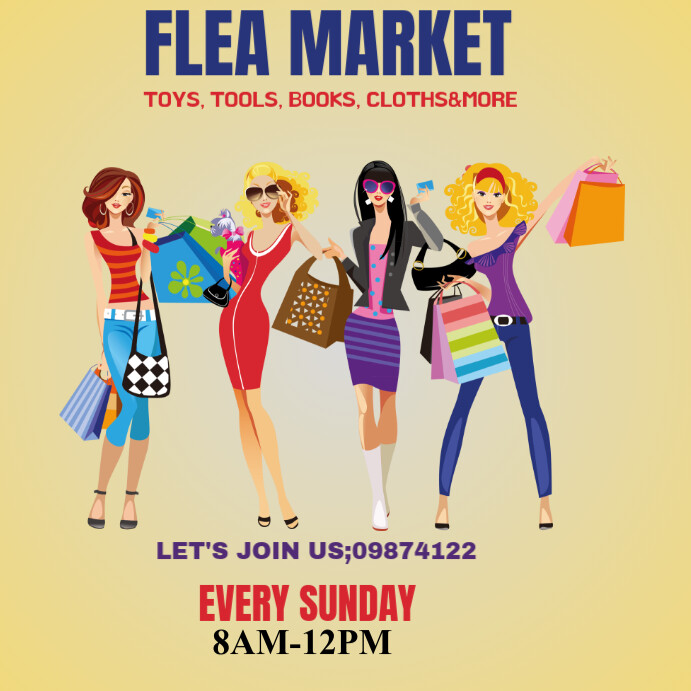 Copy of Flea Market Poster, Flea Market Flyer, Flea Market Poster ...