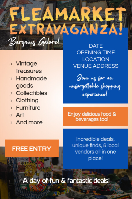 Flea Market Poster Design Template | PosterMyWall