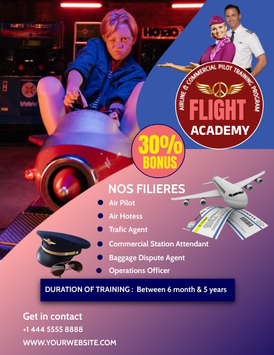 Brosur Templat Flyer Sekolah Menengah Akademi Penerbangan | PosterMyWall