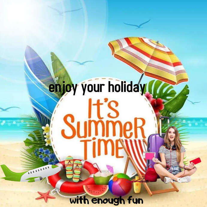 Flight and summer vacation Template | PosterMyWall