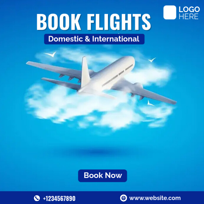 Flight Booking Template | PosterMyWall