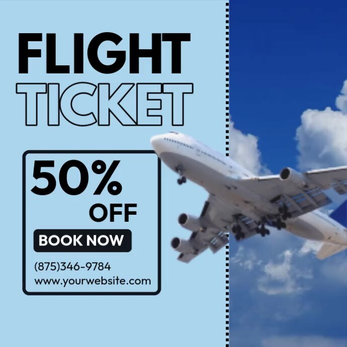 Flight Ticket Ads Template | PosterMyWall